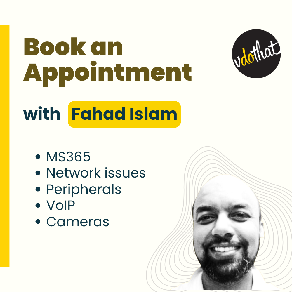 Book 20-Minute Appointment with Fahad | vDOthat